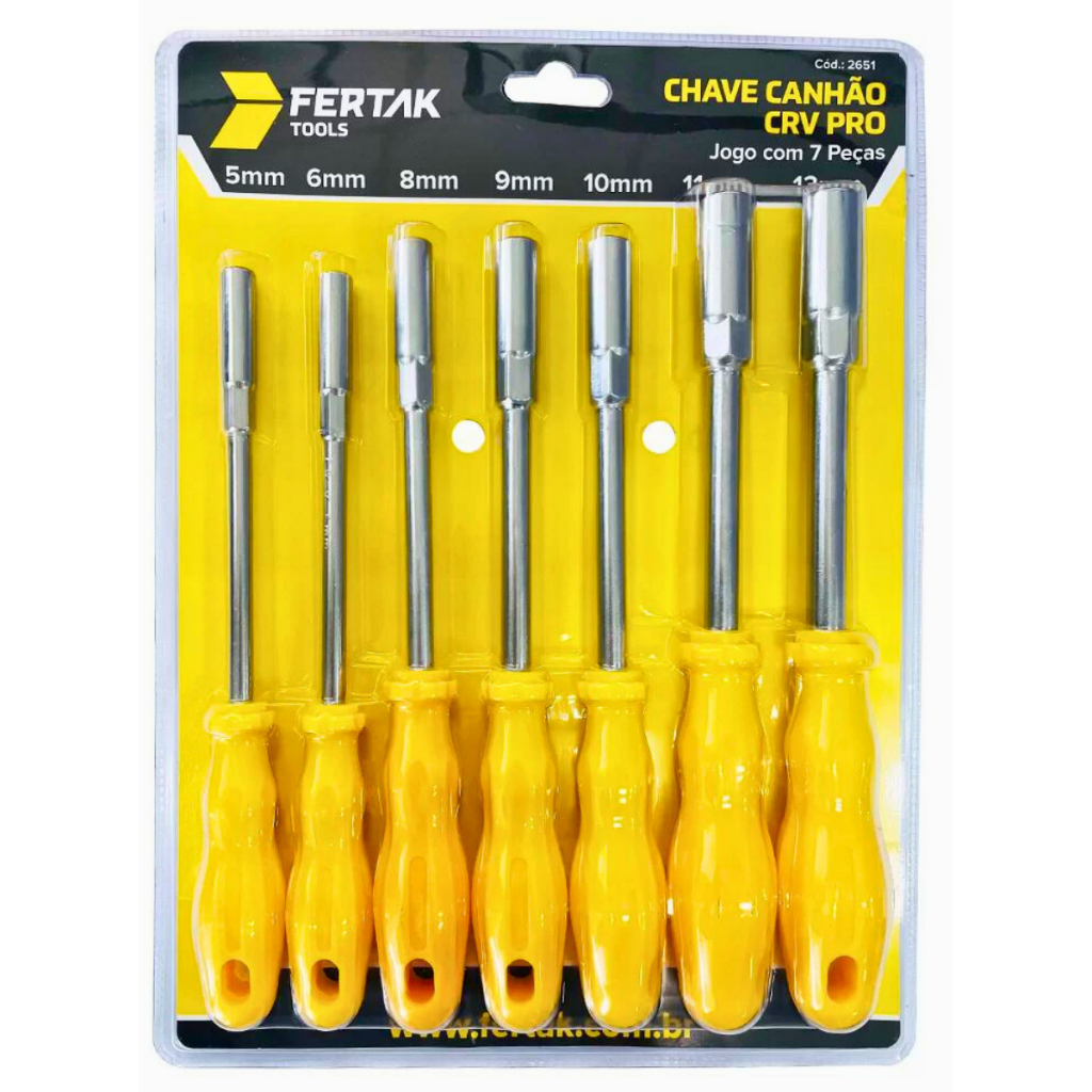 Kit Jogo Chave Canhão Longo Soquete Profissional 7 Peças | Shopee Brasil