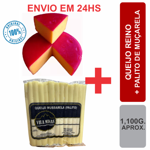 Queijo Do Reino ARTESANAL- 550g + Queijo Palitinho de Desfiar 500gr ...