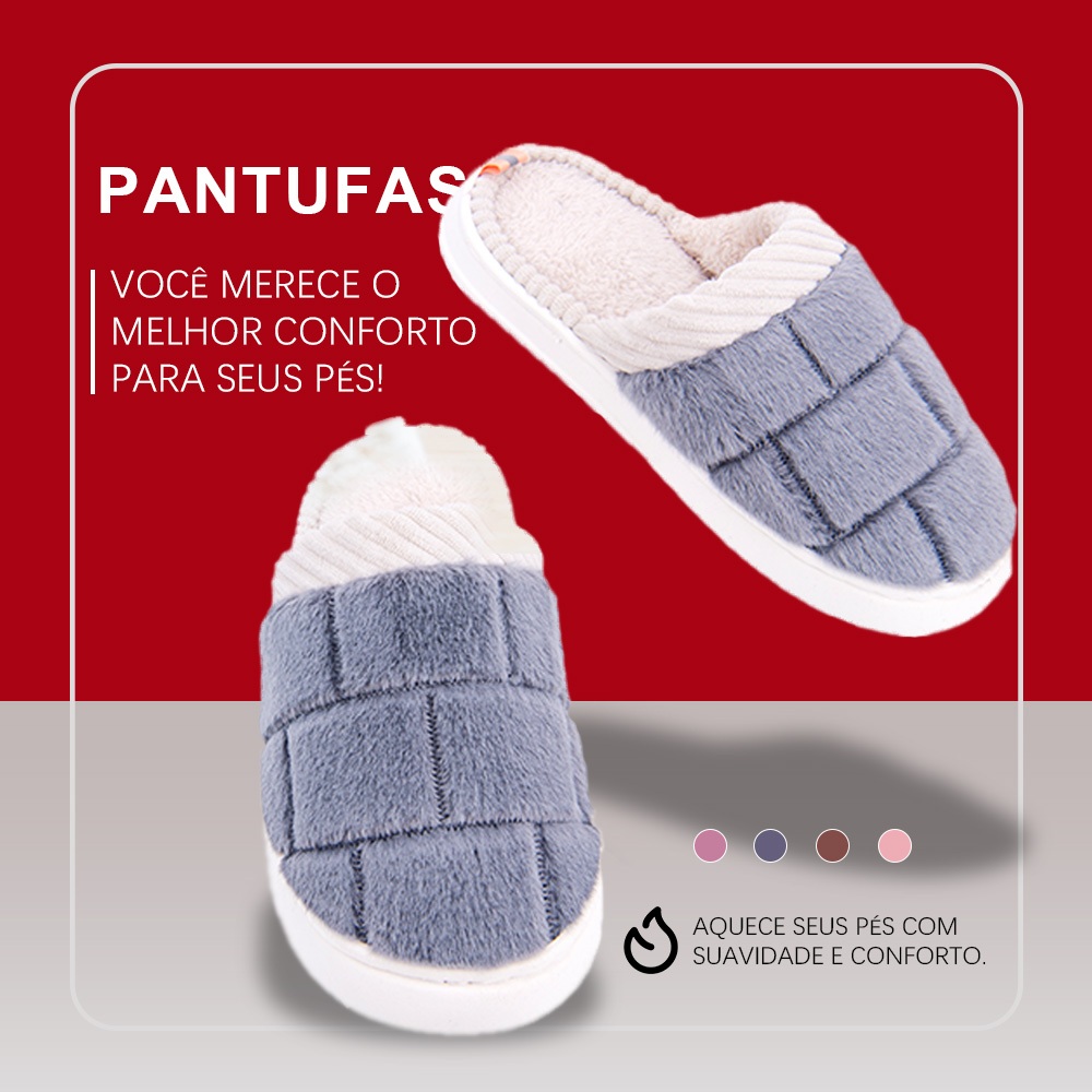 Pantufa Chinelo De Casa Feminina Menina Pelúcia Confortável Inverno ...