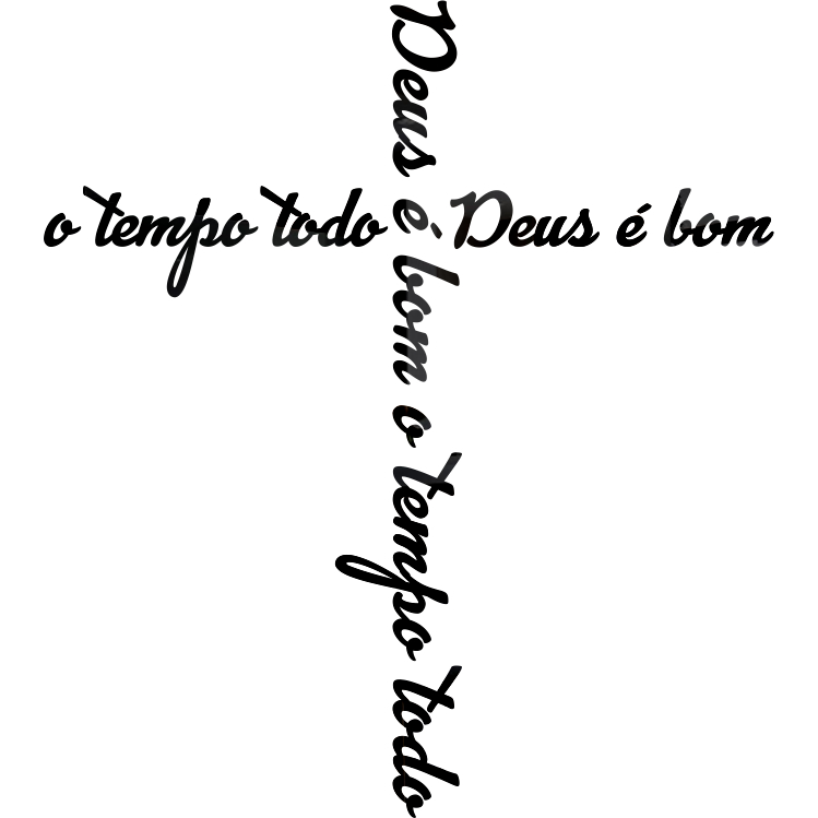 Frase Letras Formato Cruz "Deus é Bom o Tempo Todo" Espelho Decorativo ...