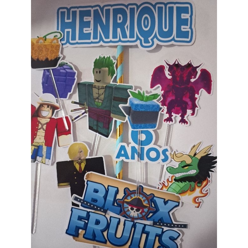 Topo topper bolo blox fruits | Shopee Brasil
