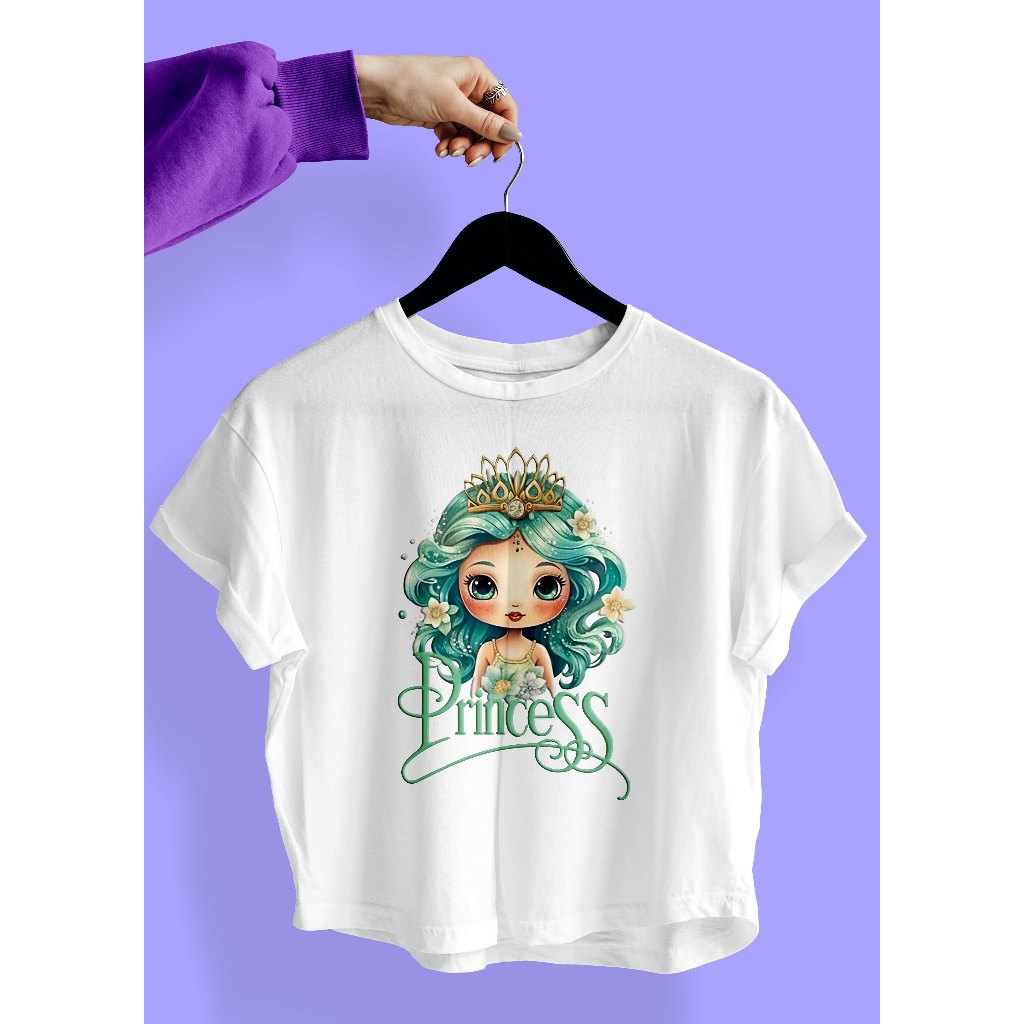 Cropped Feminino " Princess " StreetWear 100% Algodão Alta-Qualidade ...