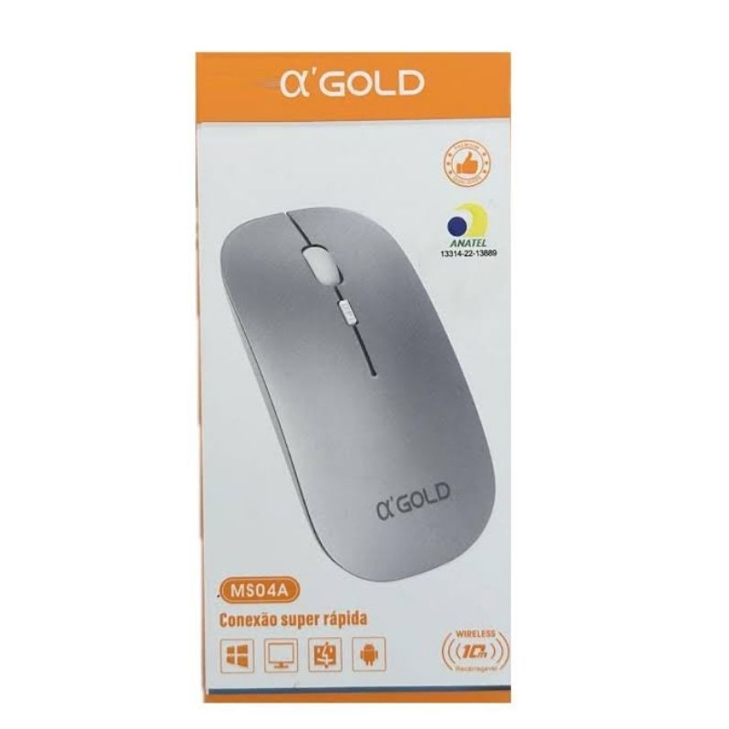 Mouse Bluetooth Recarregável Agold original com selo da Anatel | Shopee ...