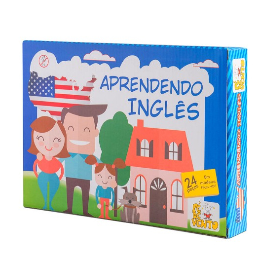 Jogo Aprendendo Inglês - 24 peças em madeira MDF - Referência 80 ...