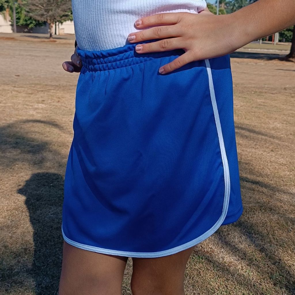 Shorts-saia c/ viés Juvenil Uniforme Escolar Helanca 100%Poliéster ...