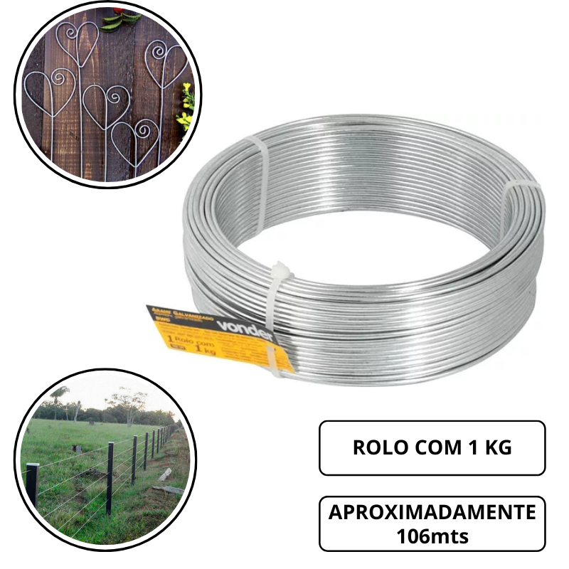 Arame Galvanizado Nº18 Bwg 18 Fio 1,24mm Liso 1kg | Shopee Brasil