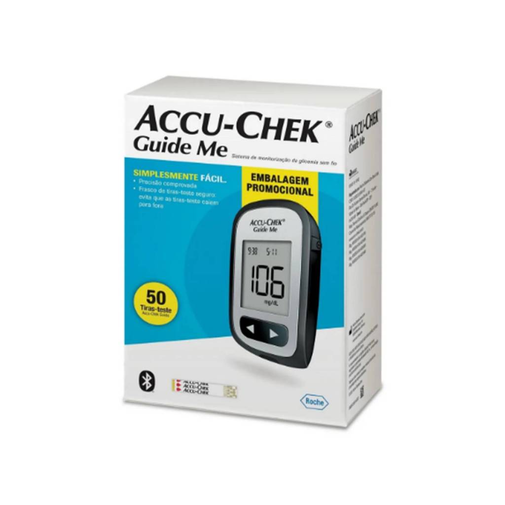 Aparelho Accu-chek Guide Kit com 50 tiras Monitor Glicemia, Hgt ...