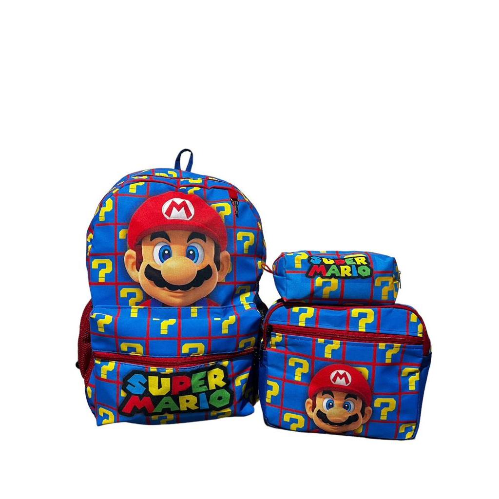 Kit Mochila Mario Bross Super Mario Infanti, Juvenil Costa Lancheira e ...
