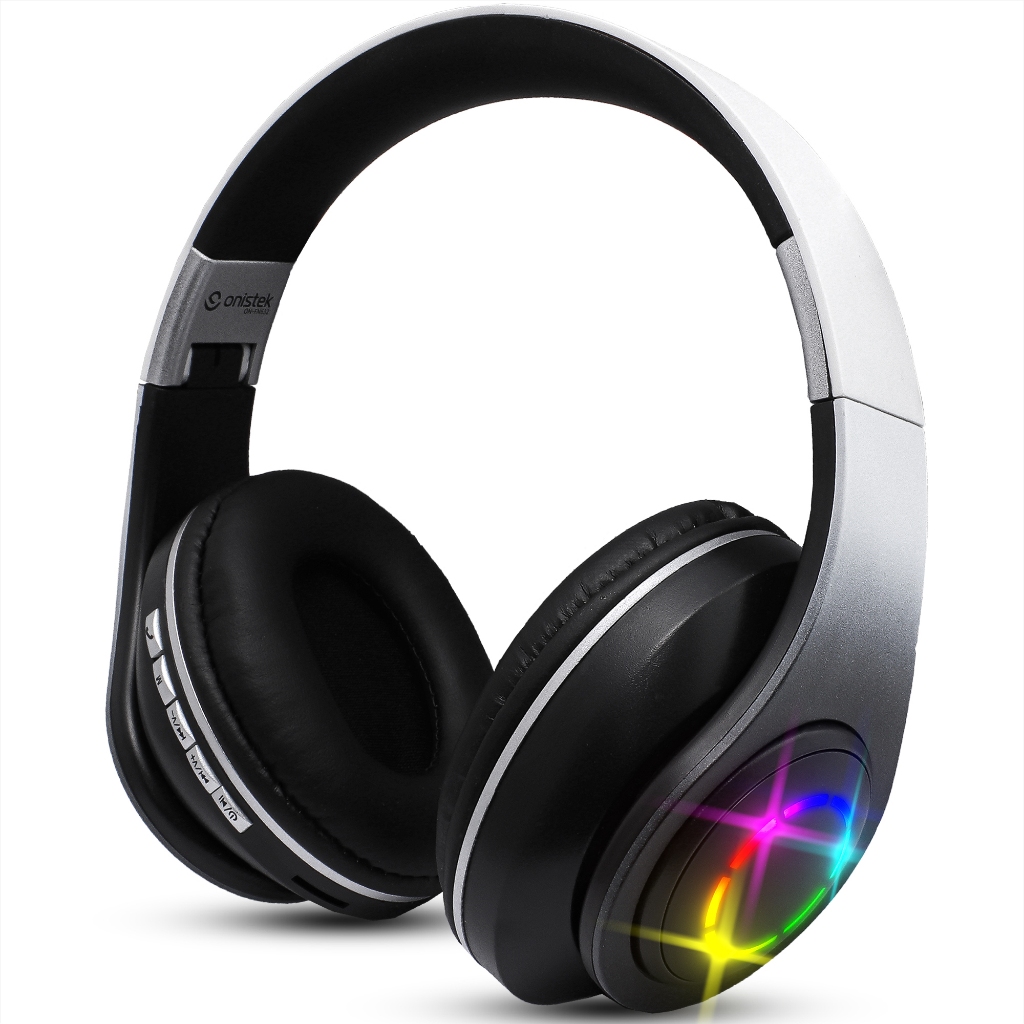Fone De Ouvido Headset Bluetooth Iluminação RGB Ajuste Lateral Sem Fio ...