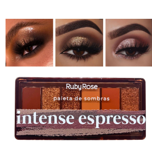 Paleta de Sombras Intense Espresso 6 cores Ruby Rose | Shopee Brasil