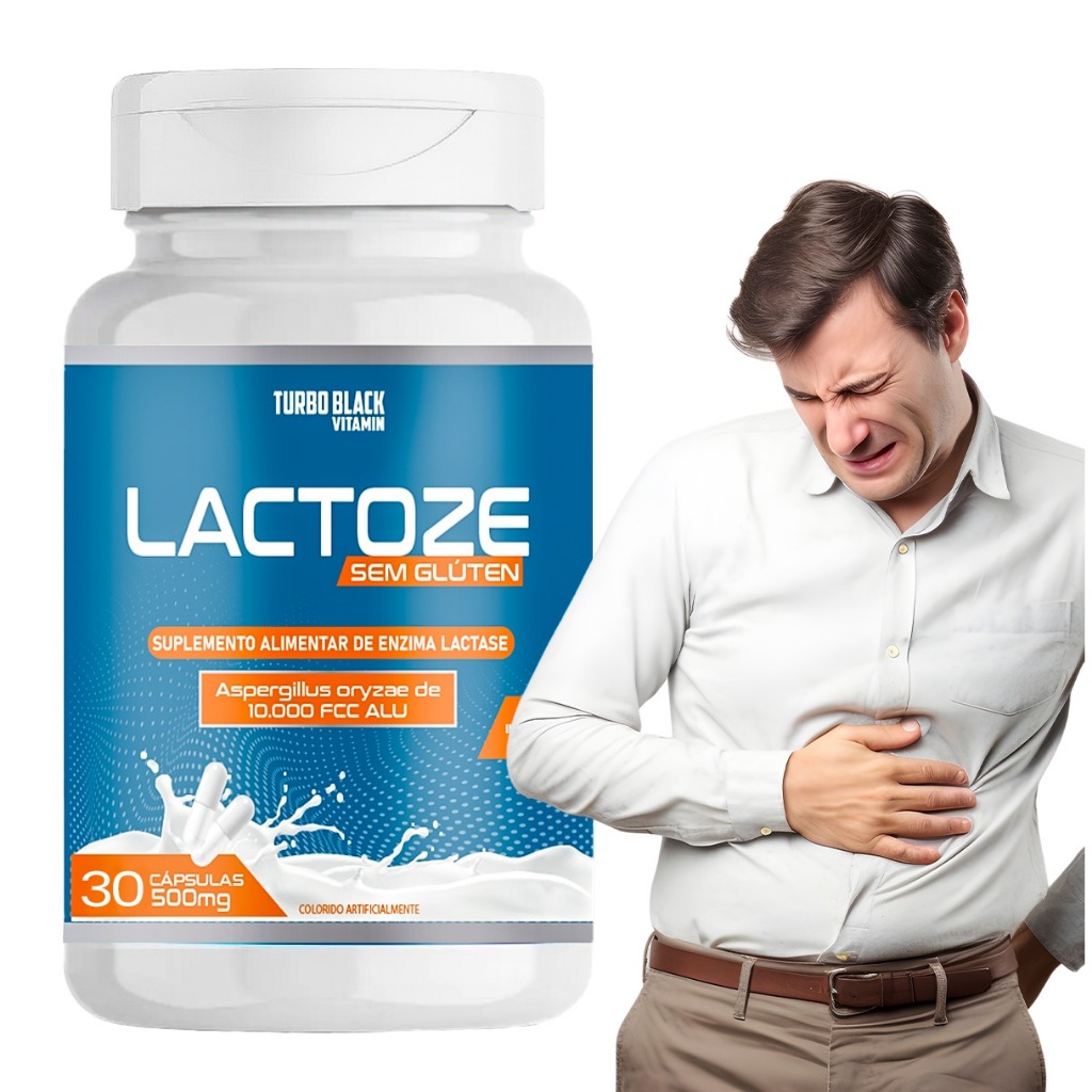 Lactoze Suplemento Alimentar de Enzima Lactase 60 Cápsulas 10000 FCC ...