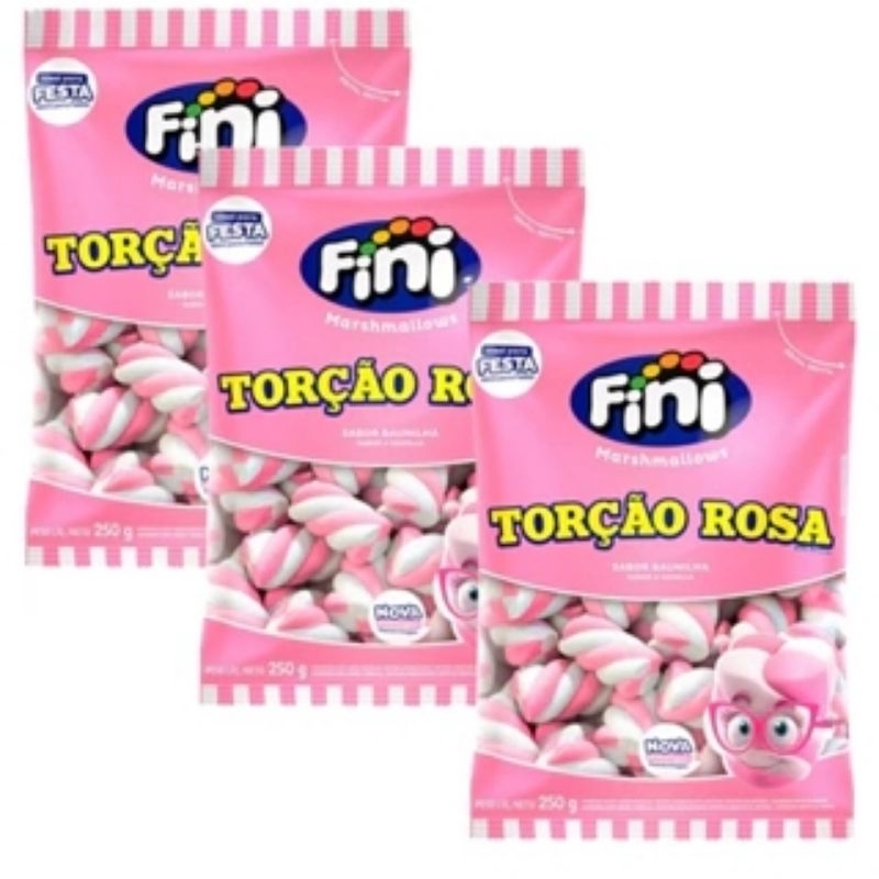 kit 3 Marshmallow torção rosa Fini 250g | Shopee Brasil