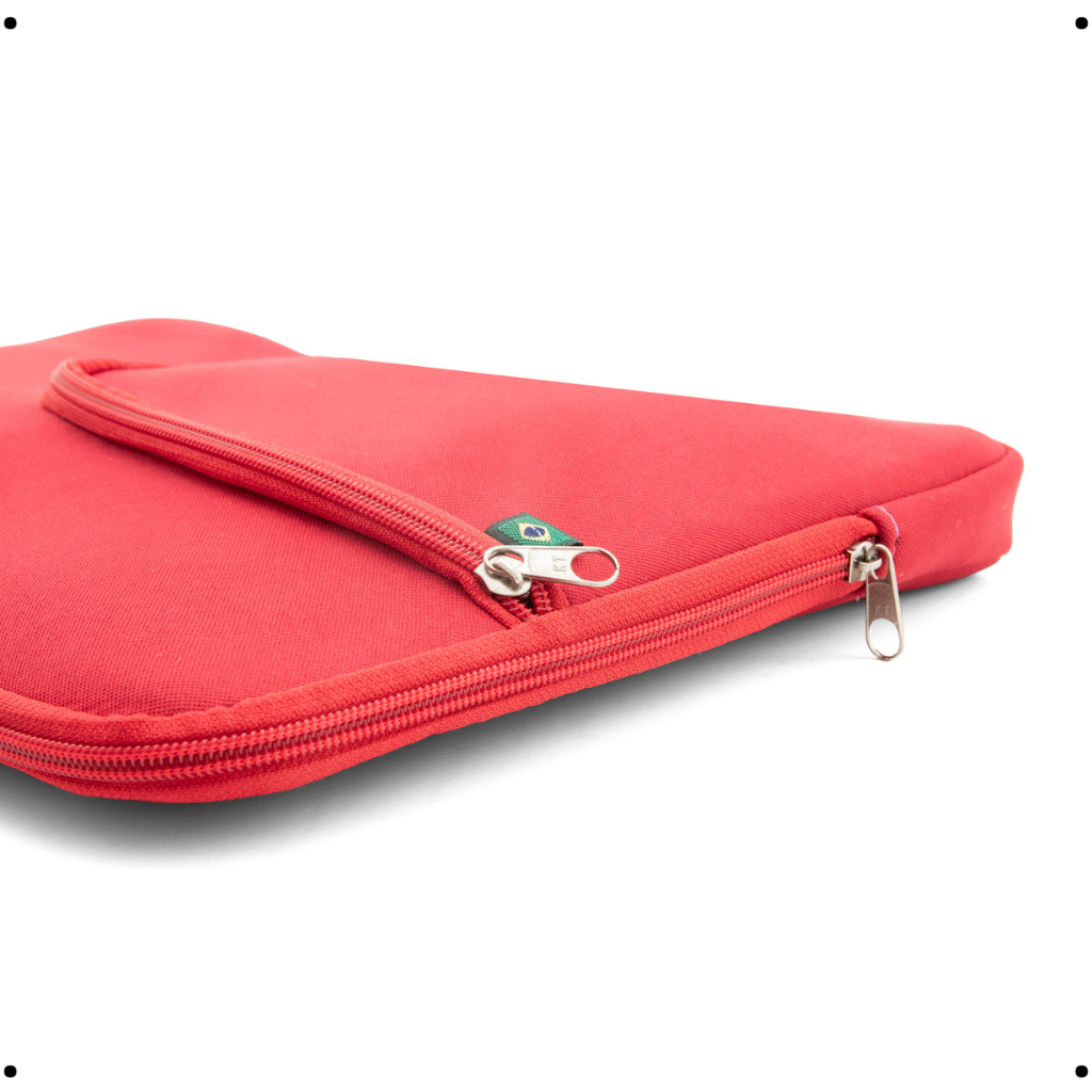 Capa Pasta Case Com Bolso Externo Para Guardar Notebook Vermelha ...