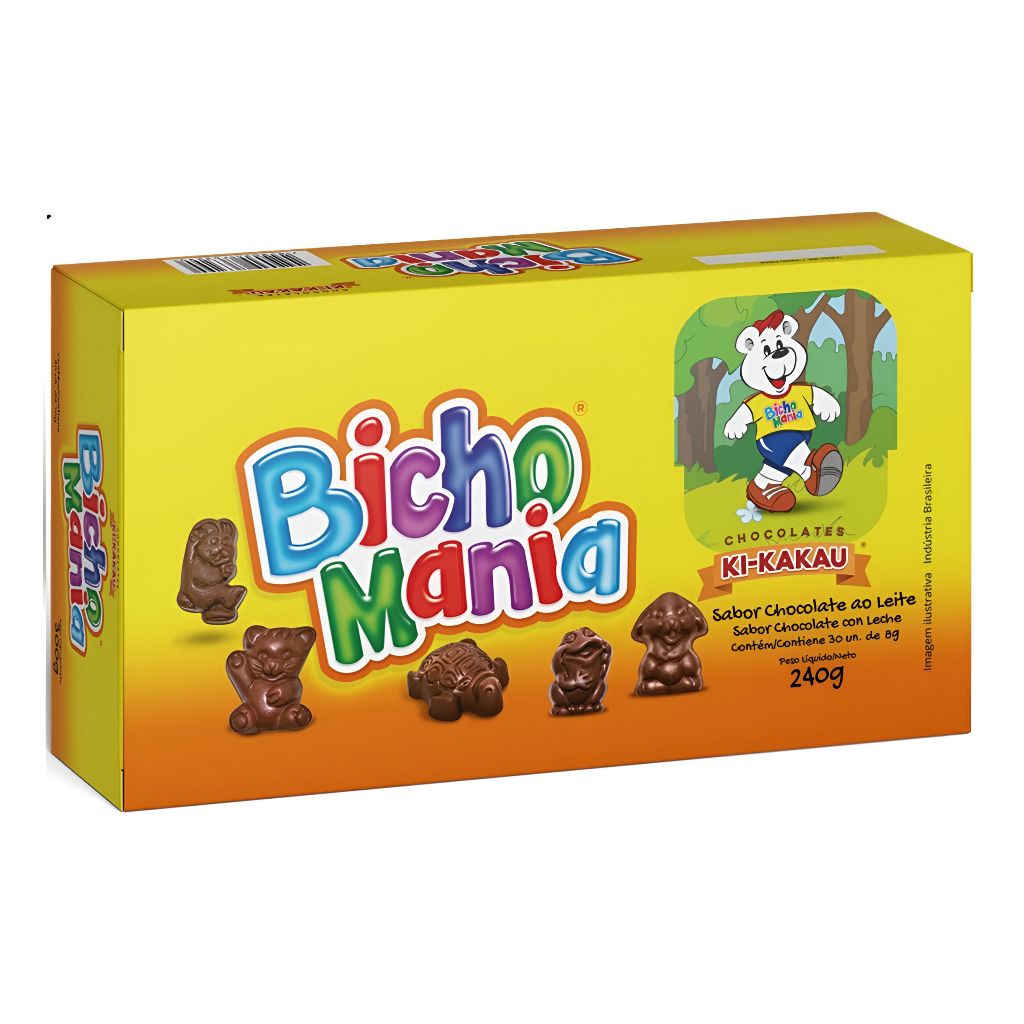 Chocolate Bicho Mania 24 Unidades Chocolate ao Leite Ki-Kakau | Shopee ...