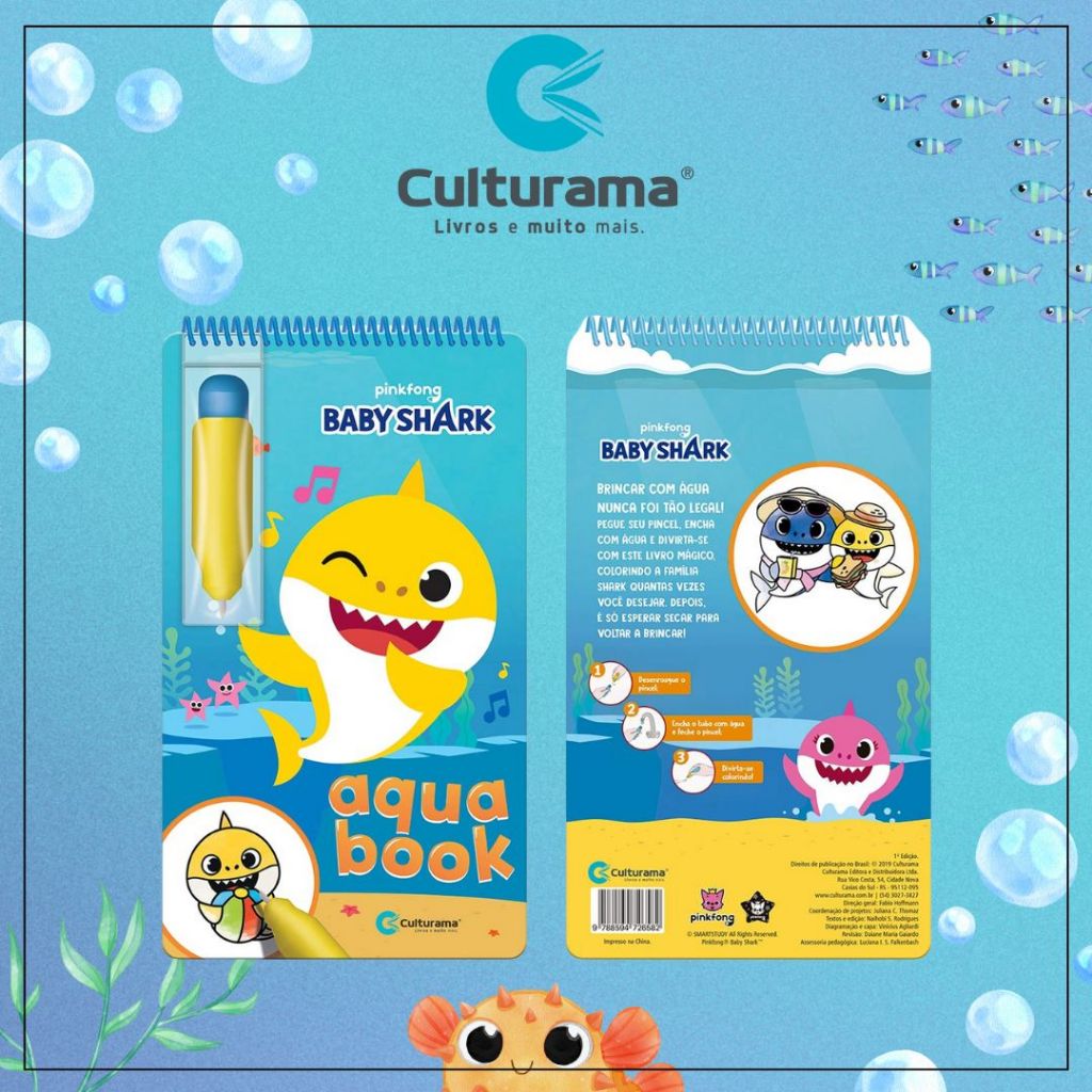 Aquabook Baby Shark - Culturama / Pinte com Água - Reutilize Após Secar ...