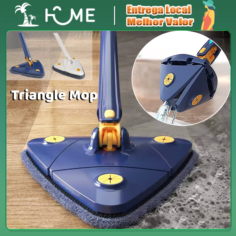 Triangulo Mop Ajustável Giratória 360° Esfregao Limpeza Banheiro Janela ...