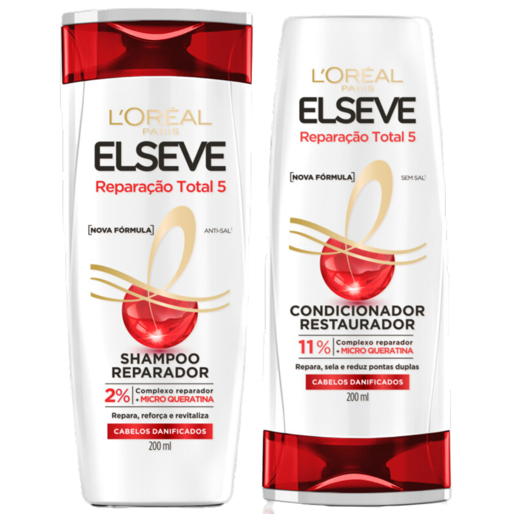 Kit Elseve Reparação Total 5 Shampoo e Condicionador 200ml | Shopee Brasil