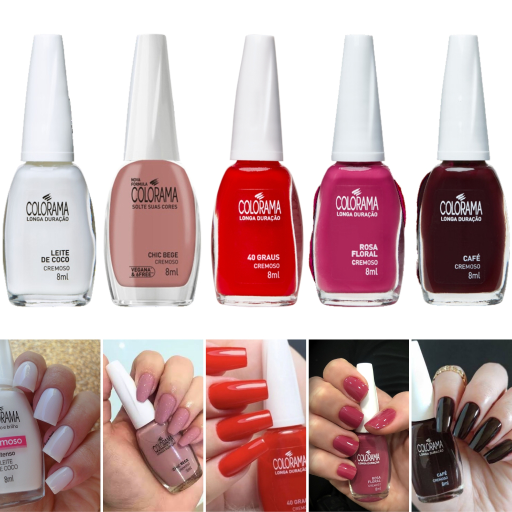 Kit 5 Esmalte Colorama Clássicos Essenciais Mais Vendidos | Shopee Brasil