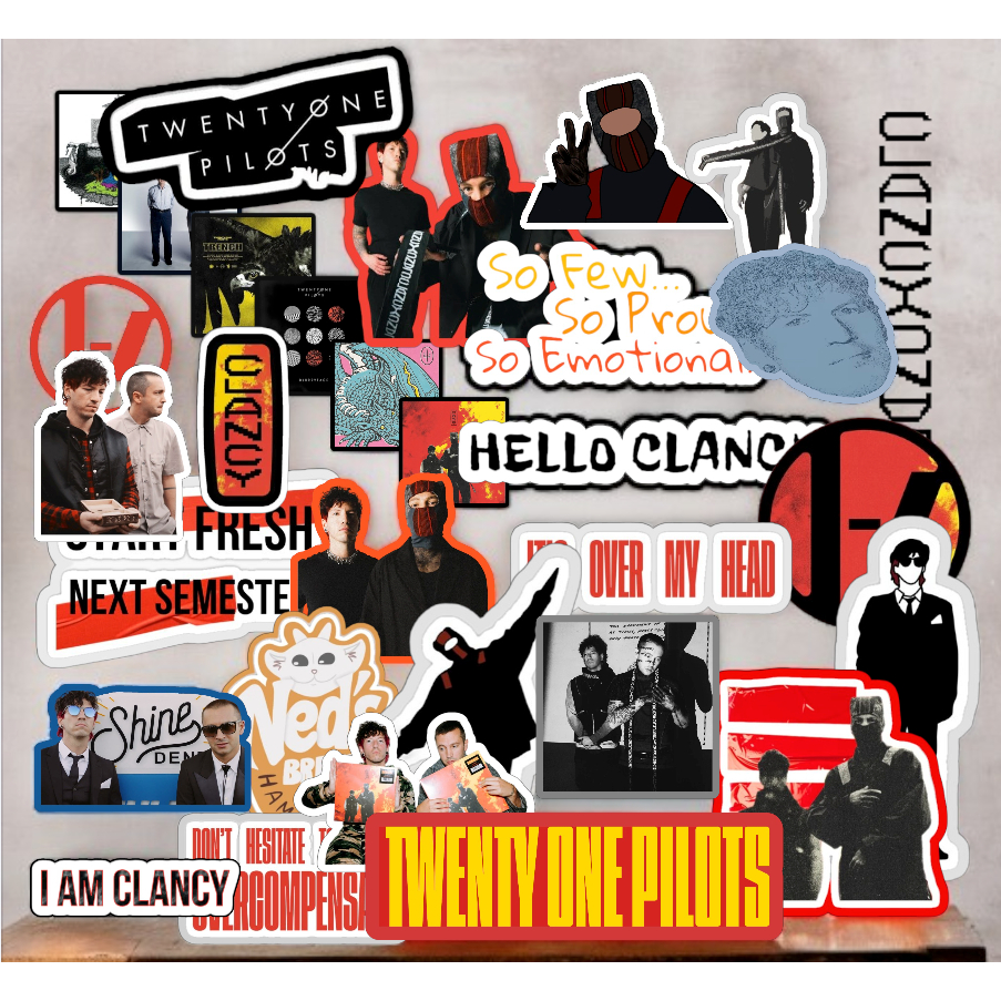 Pack de 30 Adesivos Twenty One Pilots - Álbuns - Clancy Stickers ...