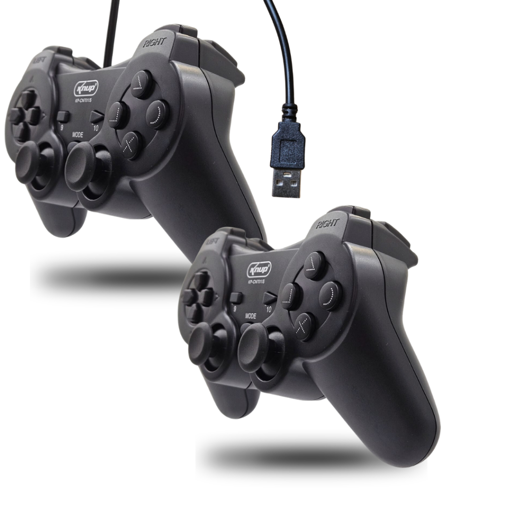 kit Controle USB joystick Pc Notebook Computador Estilo Ps2 Com Fio ...