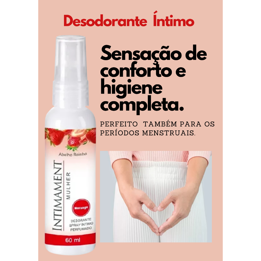 Desodorante Spray Intimo com Perfume de Morango Feminino para Cuidados ...