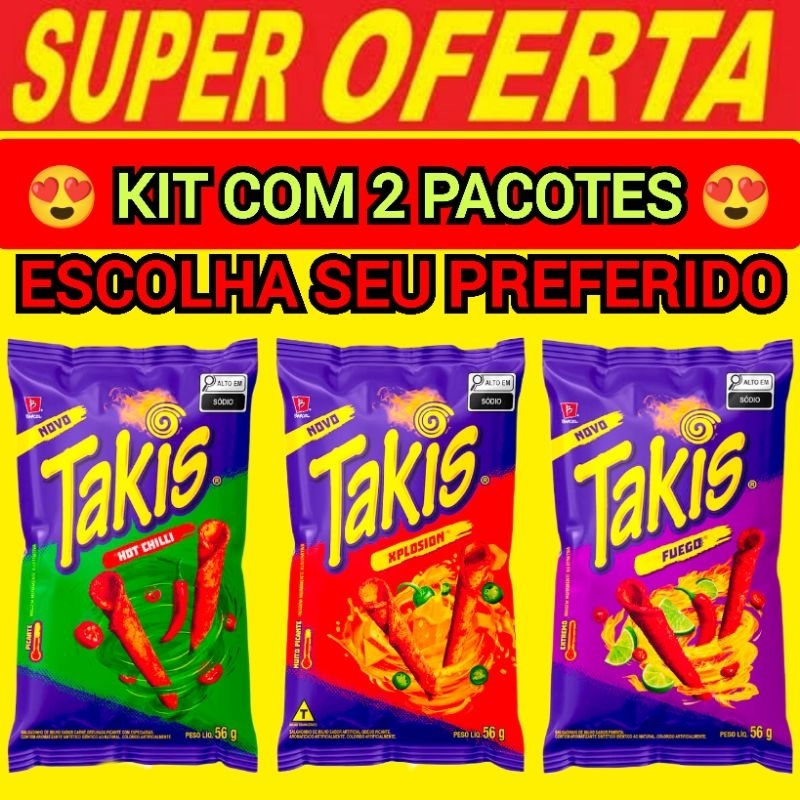 TAKIS SALGADINHO PACOTE 56g | Shopee Brasil