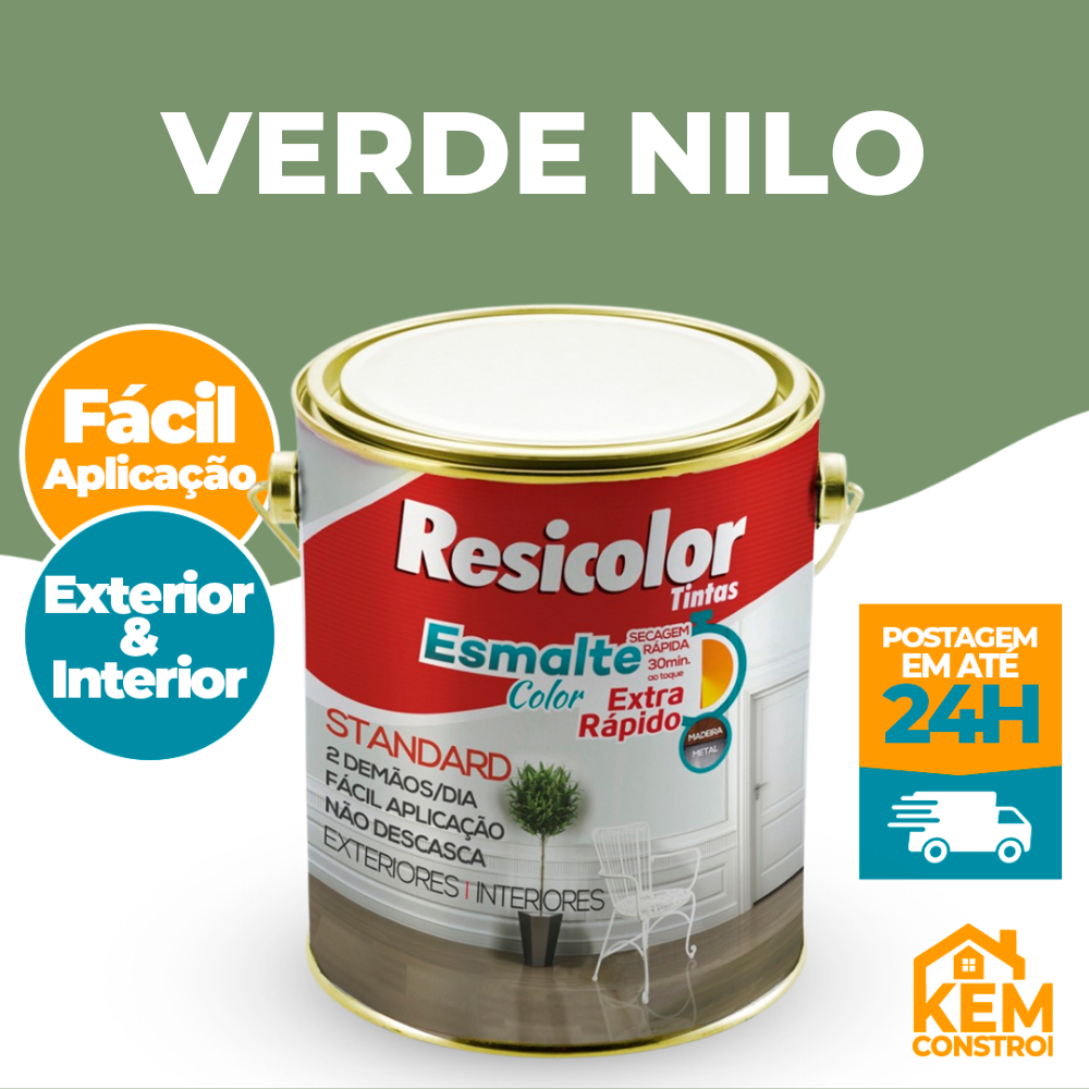 Tinta Esmalte Sintetico Brilho Standard Madeira Ferro latão cor Verde ...