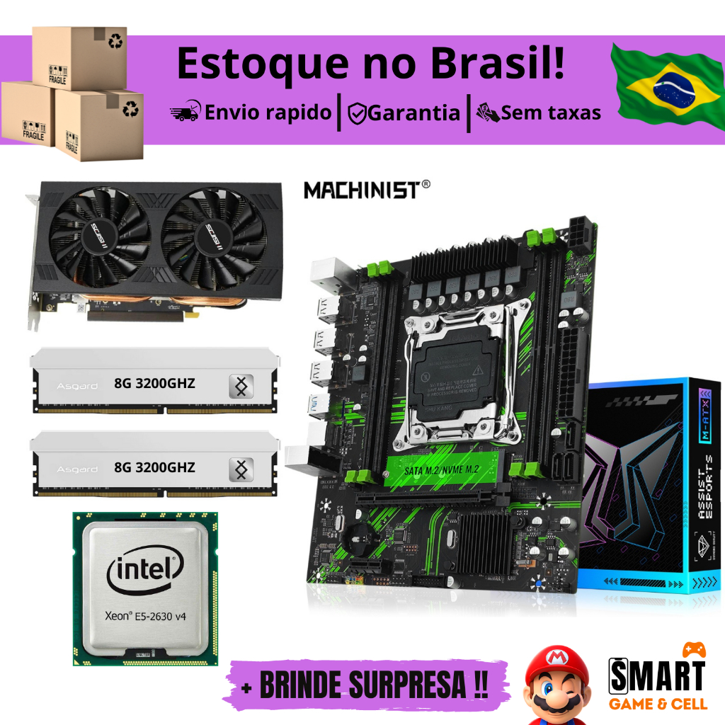 KIT GAMER X99 PR9 - Xeon 2630v4 - 16 GB RAM Asgard - RX 580 ou RX 550 ...