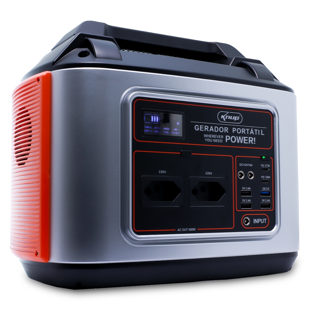 Gerador De Energia Portátil 500W 220V Multifuncional AC/DC Com Recarga ...