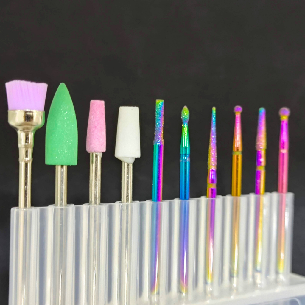 Kit 10 Brocas para unha diamantadas com estojo cultilagem russa ...