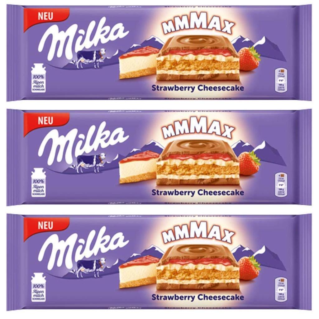 3 Chocolate Milka Strawberry Cheesecake 300g - Importado | Shopee Brasil
