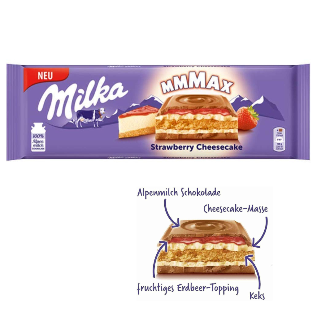 Chocolate Milka Strawberry Cheesecake 300g - Importado | Shopee Brasil