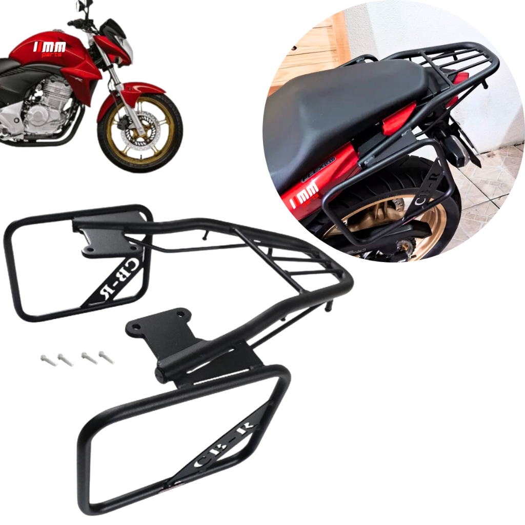 Bagageiro com afastador de alforge CB 300R Chapam CB-300-r proteção de ...