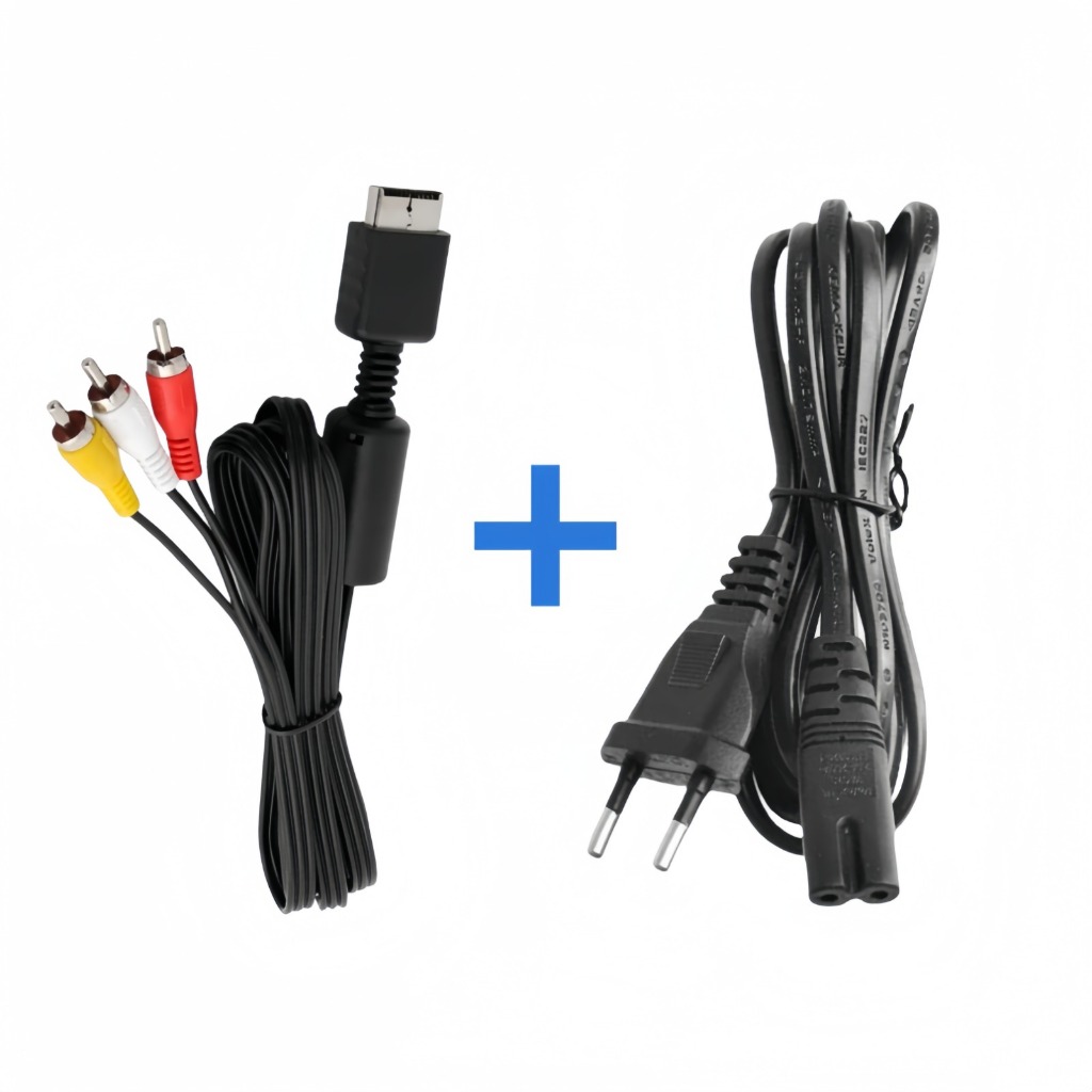 Cabo Av Audio E Video Rca + Cabo de Energia Para Playstation 1, Ps2 E ... Cabo Av Audio E Video Rca + Cabo de Energia Para Playstation 1, Ps2 E ...