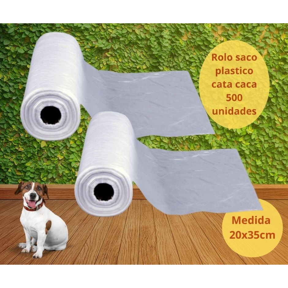Rolo saco cata caca fezes coco com 500 unidades na embalagem tamanho ...