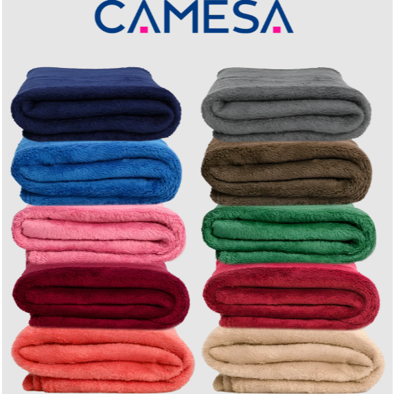 Manta Casal Dupla Face Lisa - Camesa Outlet - Várias Cores | Shopee Brasil