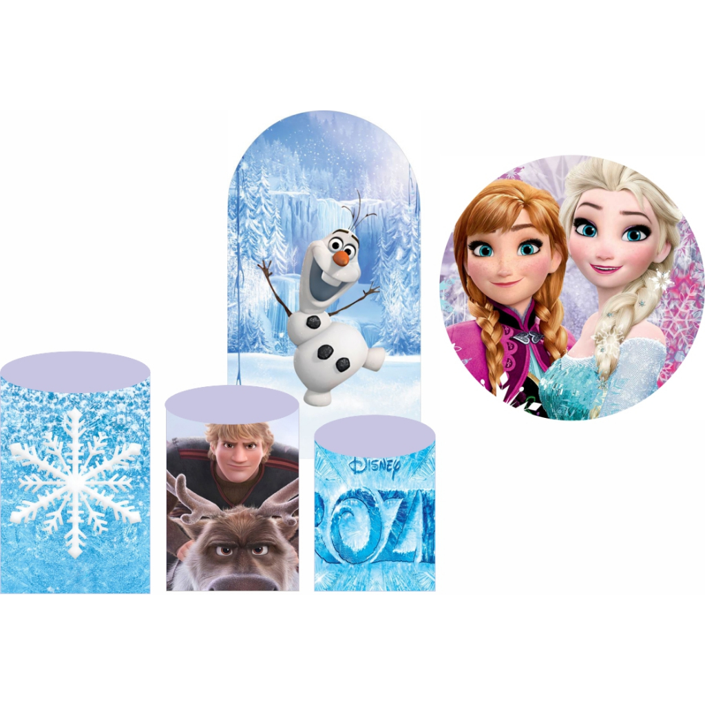 SUPER KIT PAINEL DE FESTA FROZEN - 1 PAINEL ROMANO OLAF 2X1 + 1 PAINEL ...