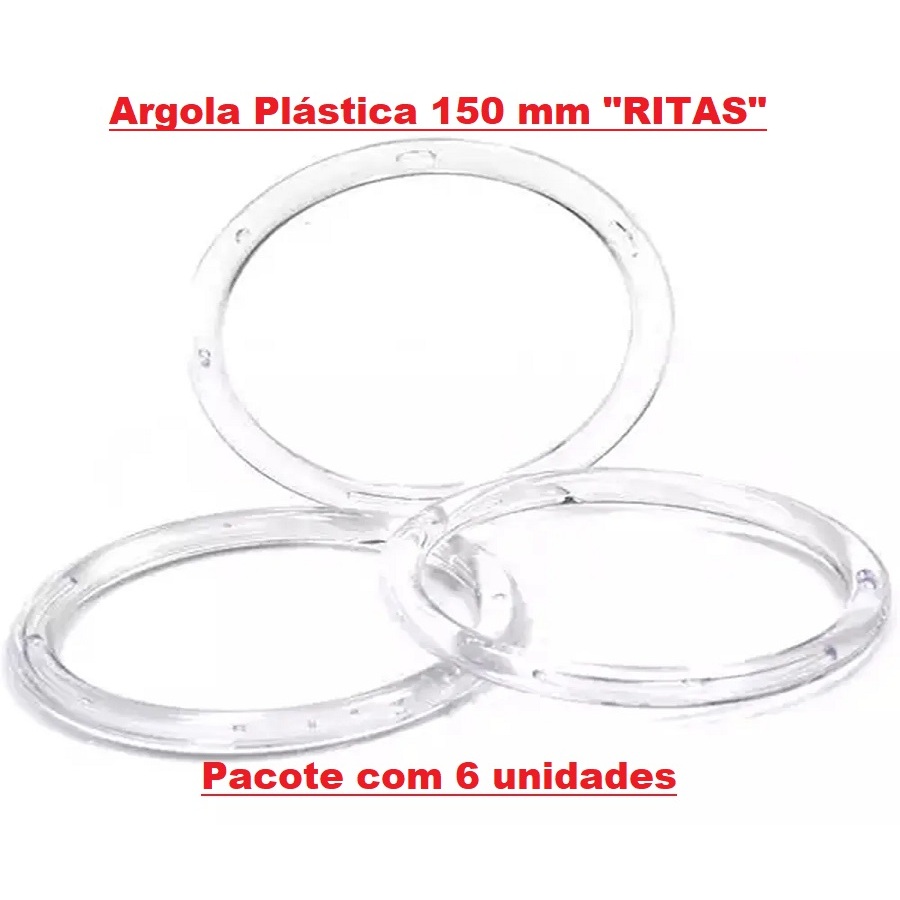 Argola de Plastico Transparente 150mm Ritas Pacote com 6un | Shopee Brasil