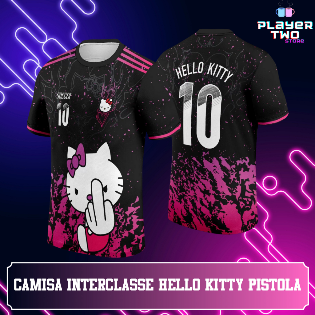 Camisa Interclasse Hello Kit / Gengar / Hello Kitty / Tom e Jerry ...