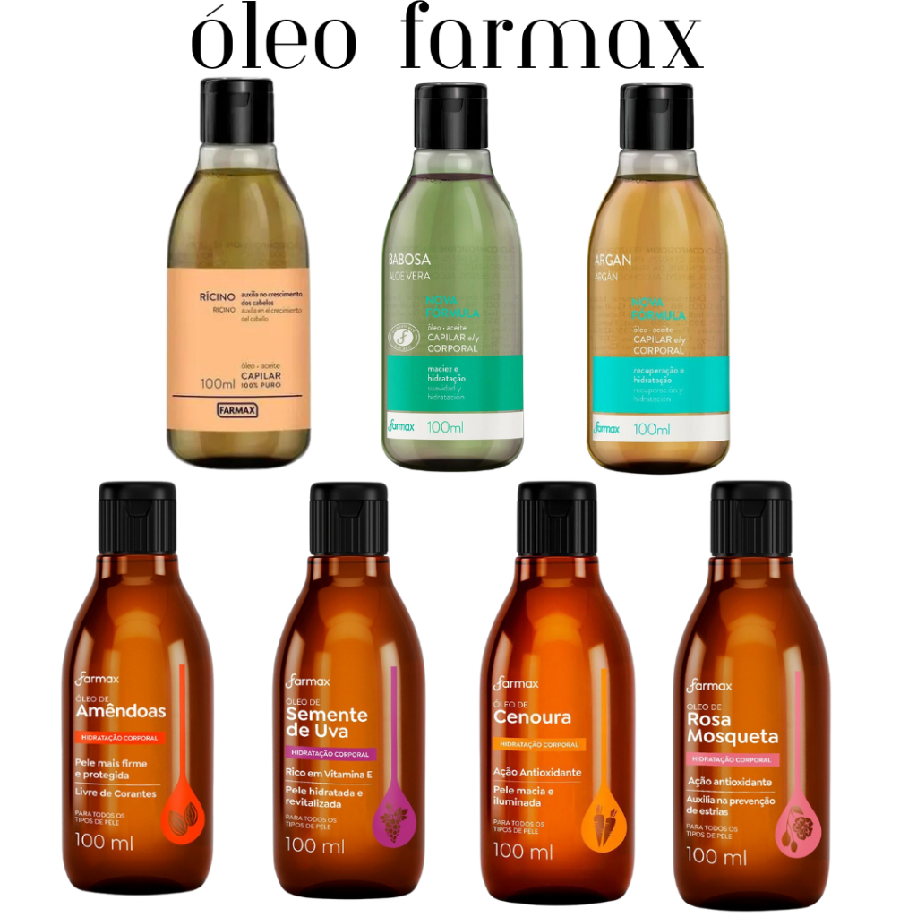 Kit's Oleos Corporais E Capilares Farmax | Shopee Brasil
