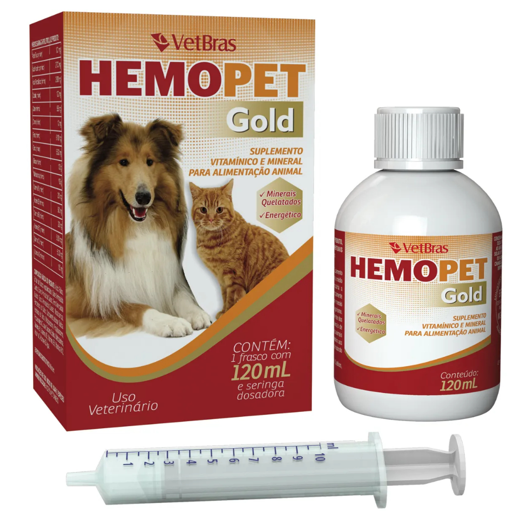 Suplemento Vitamínico Hemopet Gold 120ml Energético Vetbras | Shopee Brasil