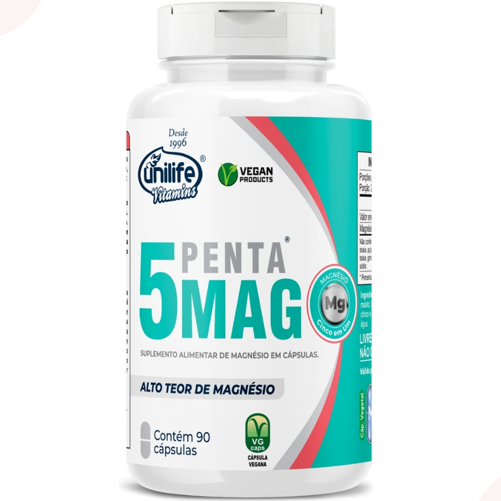 Penta 5 Mag 5 Magnésio Em 1 Com 90 Capsulas Suplemento Vegano - Unilife ...