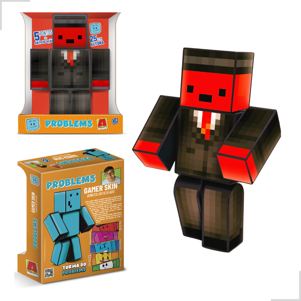 Boneco Minecraft Kadu Problems Youtuber Médio 25cm | Shopee Brasil