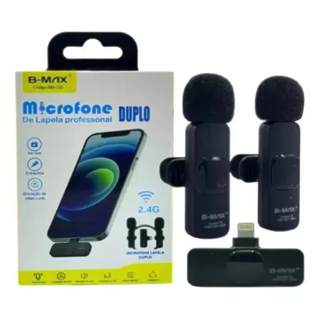 Microfone Lapela Duplo B-max Bm-221ip Para Iphone | Shopee Brasil