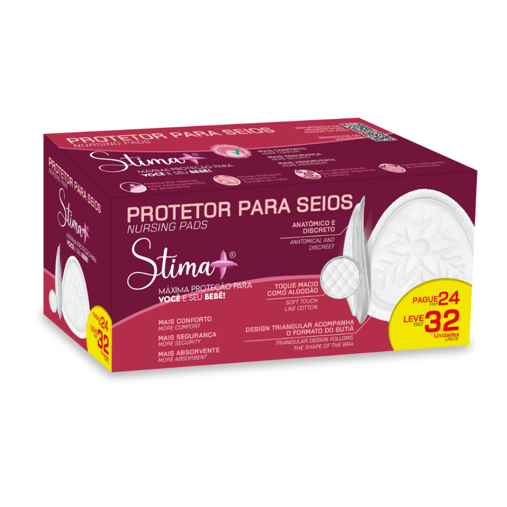 Absorvente Protetor para Seios Stima Caixa com 32 Unidades Confortável ...