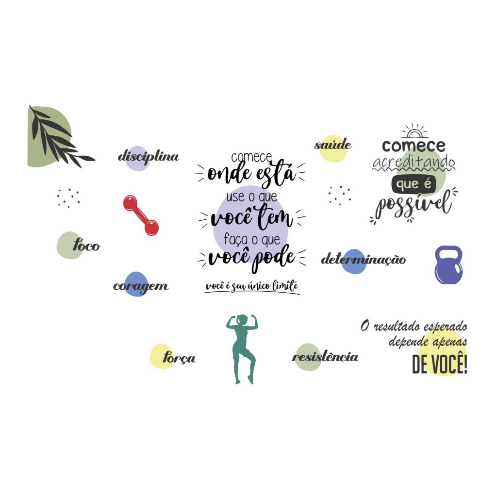 Adesivo Decorativo Parede Boho Academia Estúdio Palavras BAC1 | Shopee ...