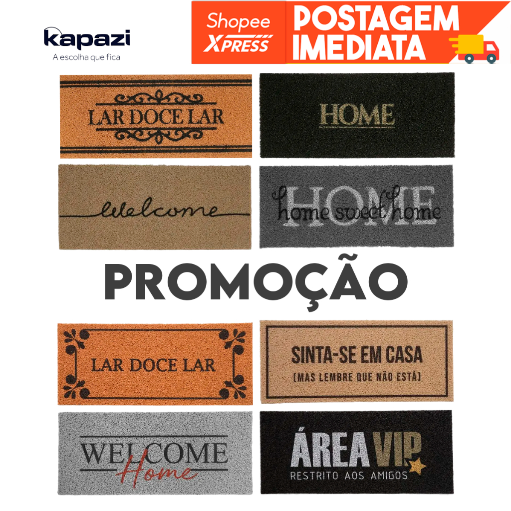 Kapazi Tapete de Entrada Capacho Vinil Long 30cm X 70cm | Shopee Brasil