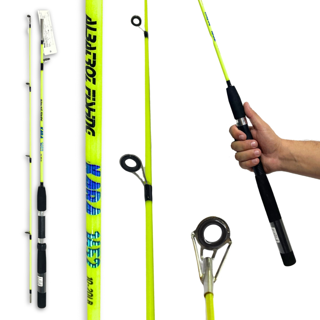 Vara De Pesca Maciça para Molinete 1,65 M Fibra de Vidro de 2 Partes ...
