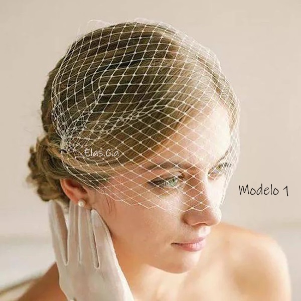 Véu de noiva curto Voillet Vintage Casamento - Véu para cobrir o rosto ...