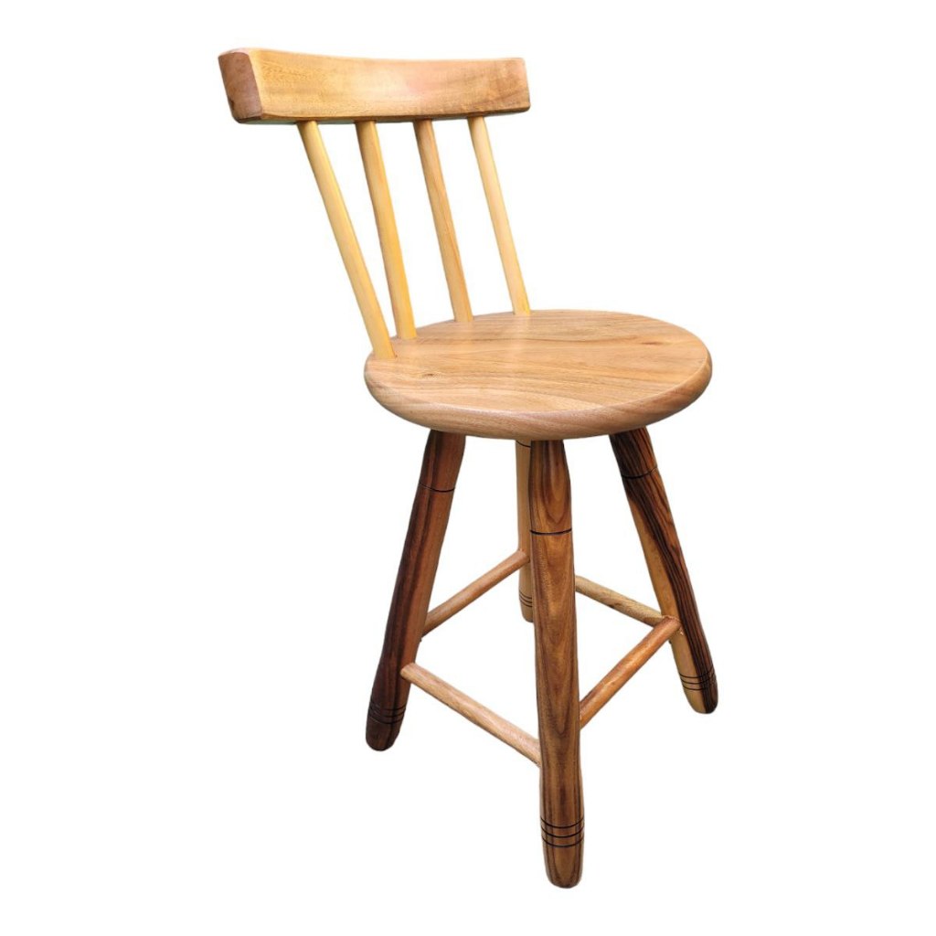 BANCO DE MADEIRA COM ENCOSTO TAMANHO MÉDIO 50CM TAMBORETE BANCO RUSTICO ...